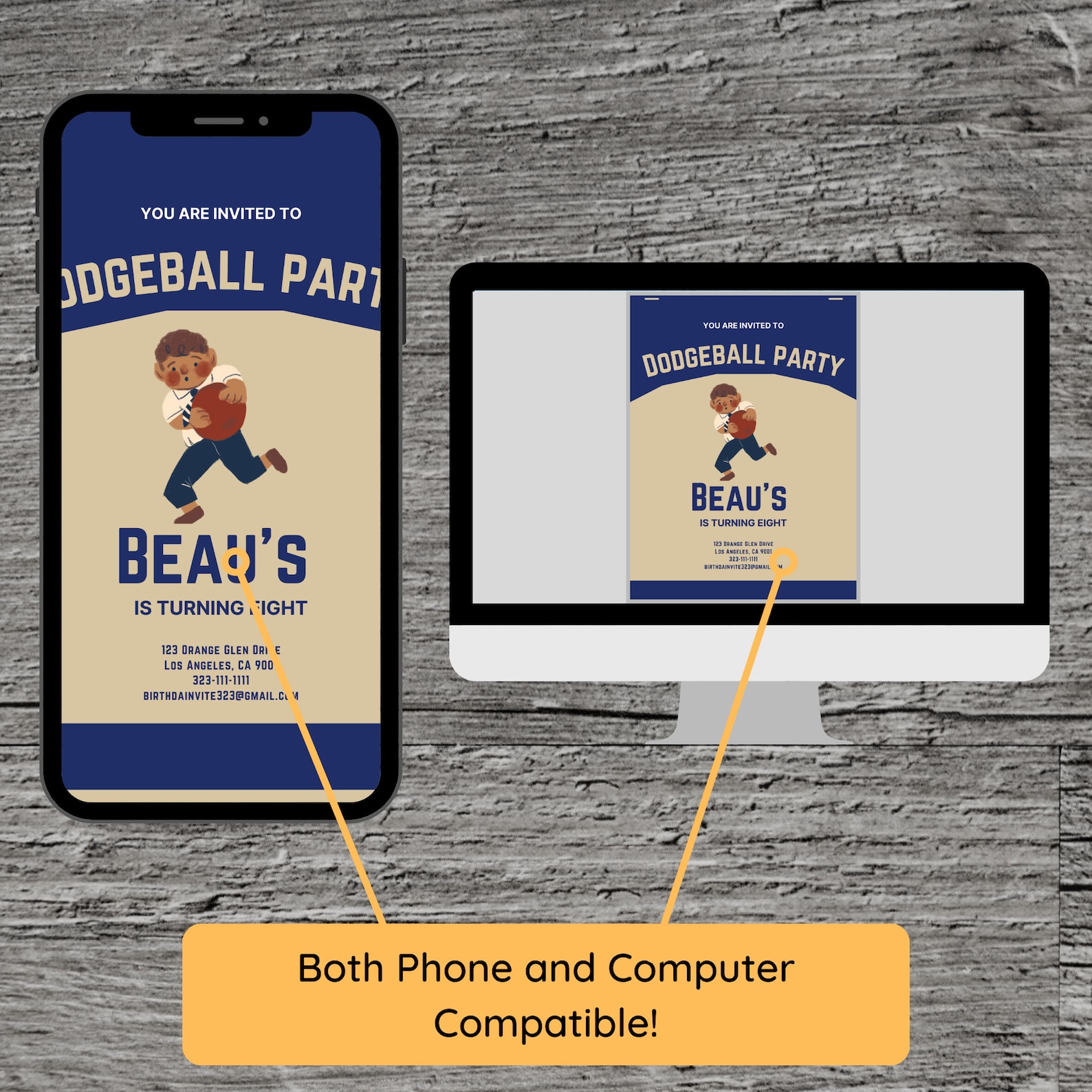 Dodgeball Theme Birthday Party Invitation Template, Sports Basketball ...