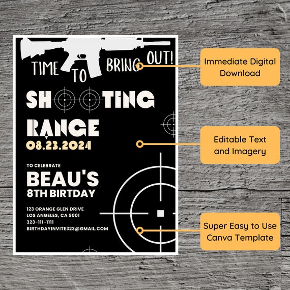 Gun Range To Invitation Template