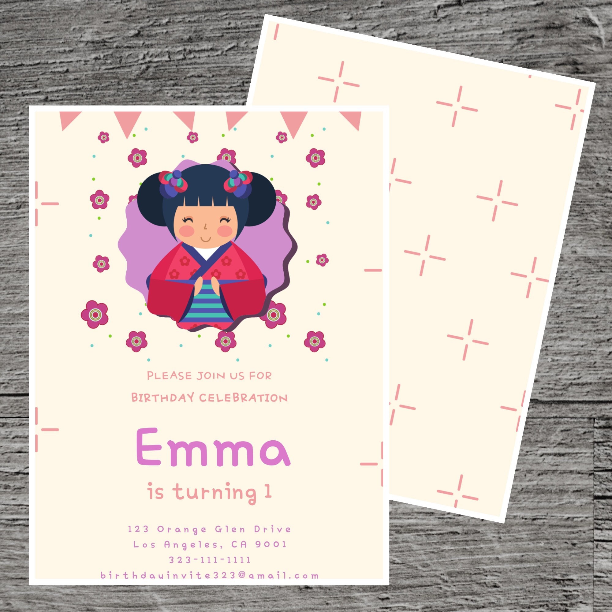 Dohl Korean Theme Birthday Party Invitation, 1st Traditional Cultural ...