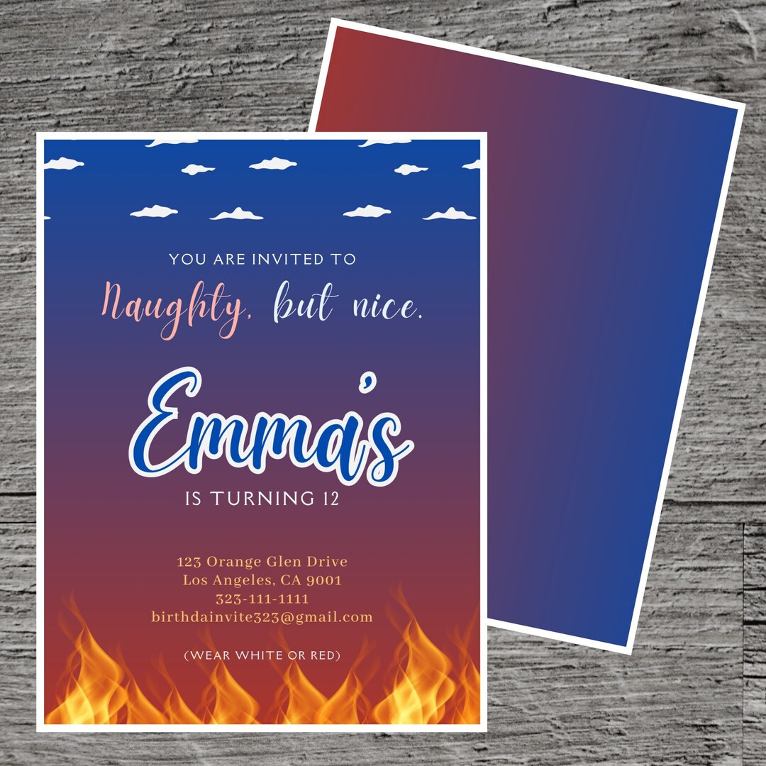 Heaven and Hell Theme Birthday Party Invitation, Afterlife Underworld ...