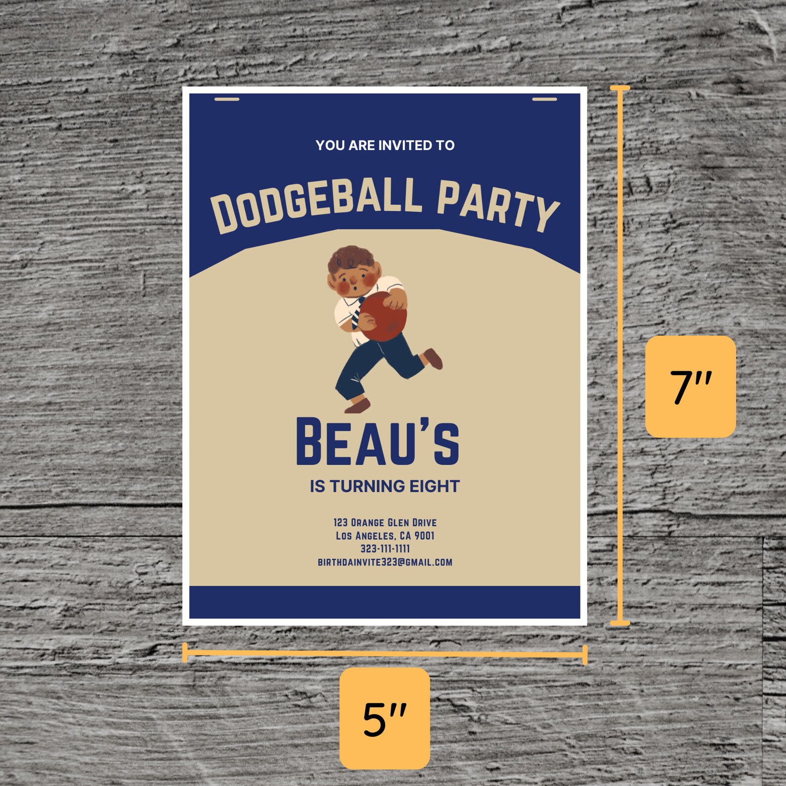 Dodgeball Theme Birthday Party Invitation Template, Sports Basketball ...