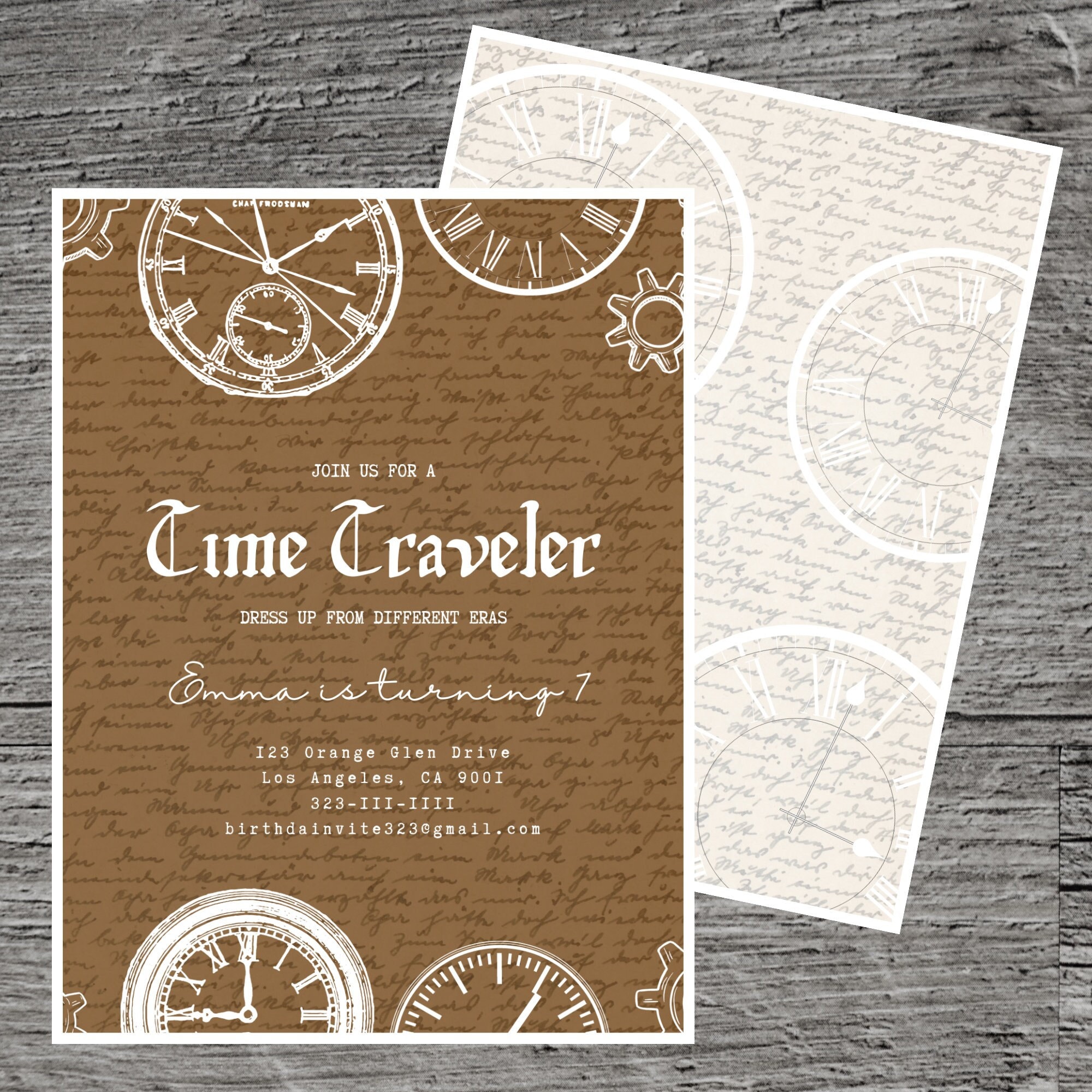 Time Travelers Theme Birthday Party Invitation, Wormhole Paradox Time ...