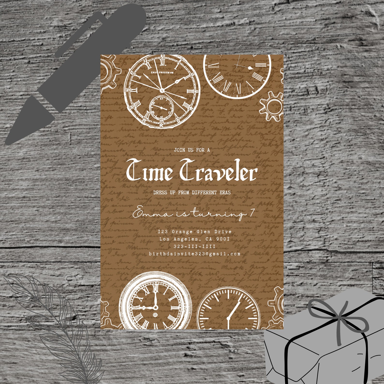 Time Travelers Theme Birthday Party Invitation, Wormhole Paradox Time ...