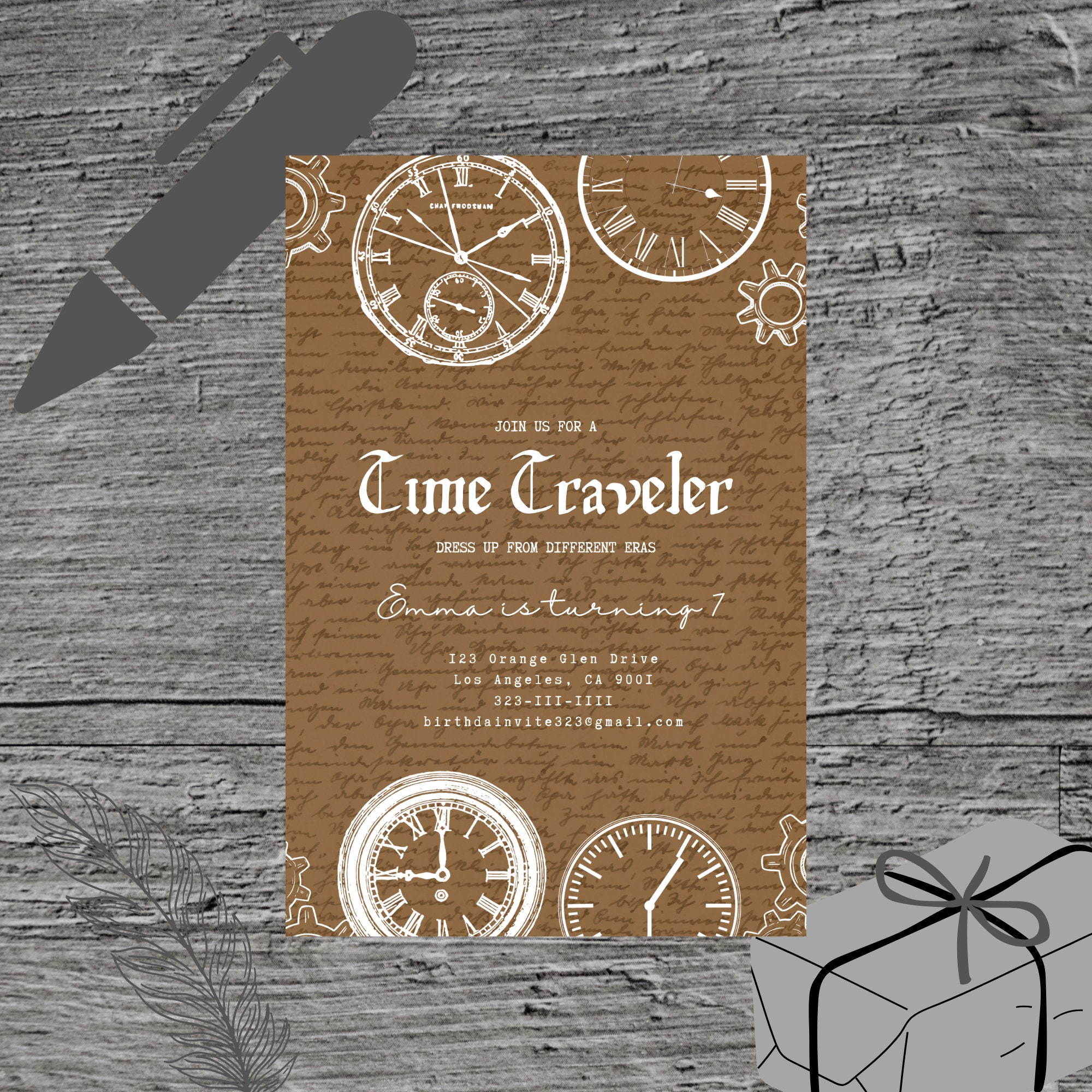 Time Travelers Theme Birthday Party Invitation, Wormhole Paradox Time ...