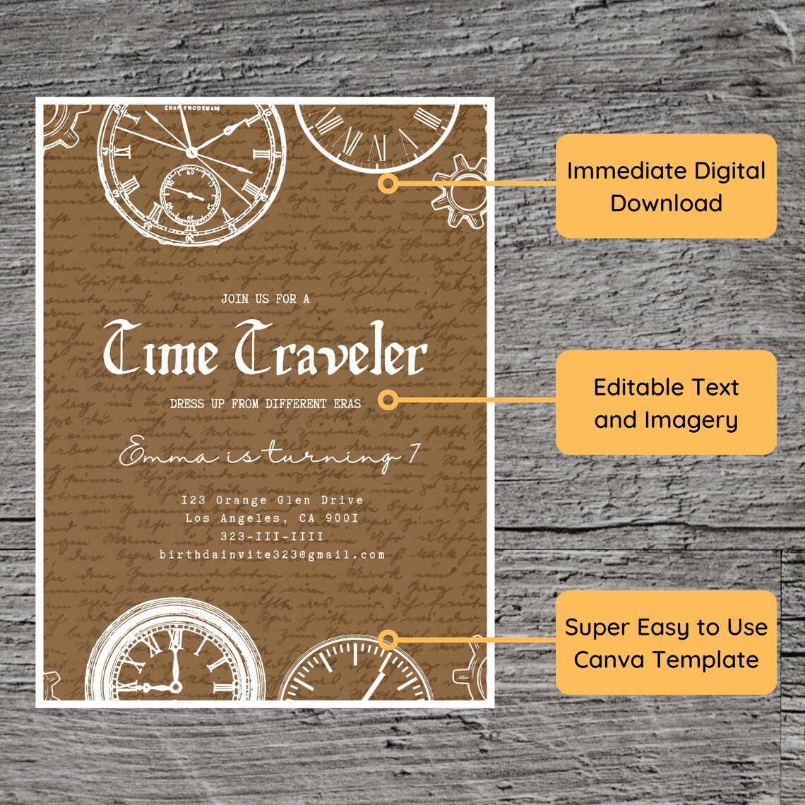 Time Travelers Theme Birthday Party Invitation, Wormhole Paradox Time ...