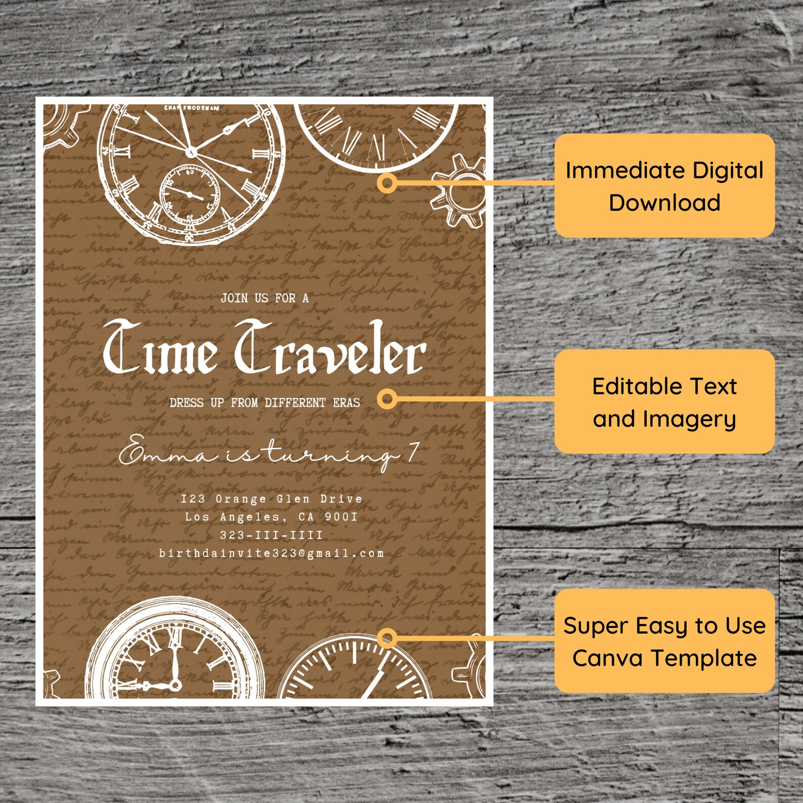 Time Travelers Theme Birthday Party Invitation, Wormhole Paradox Time ...