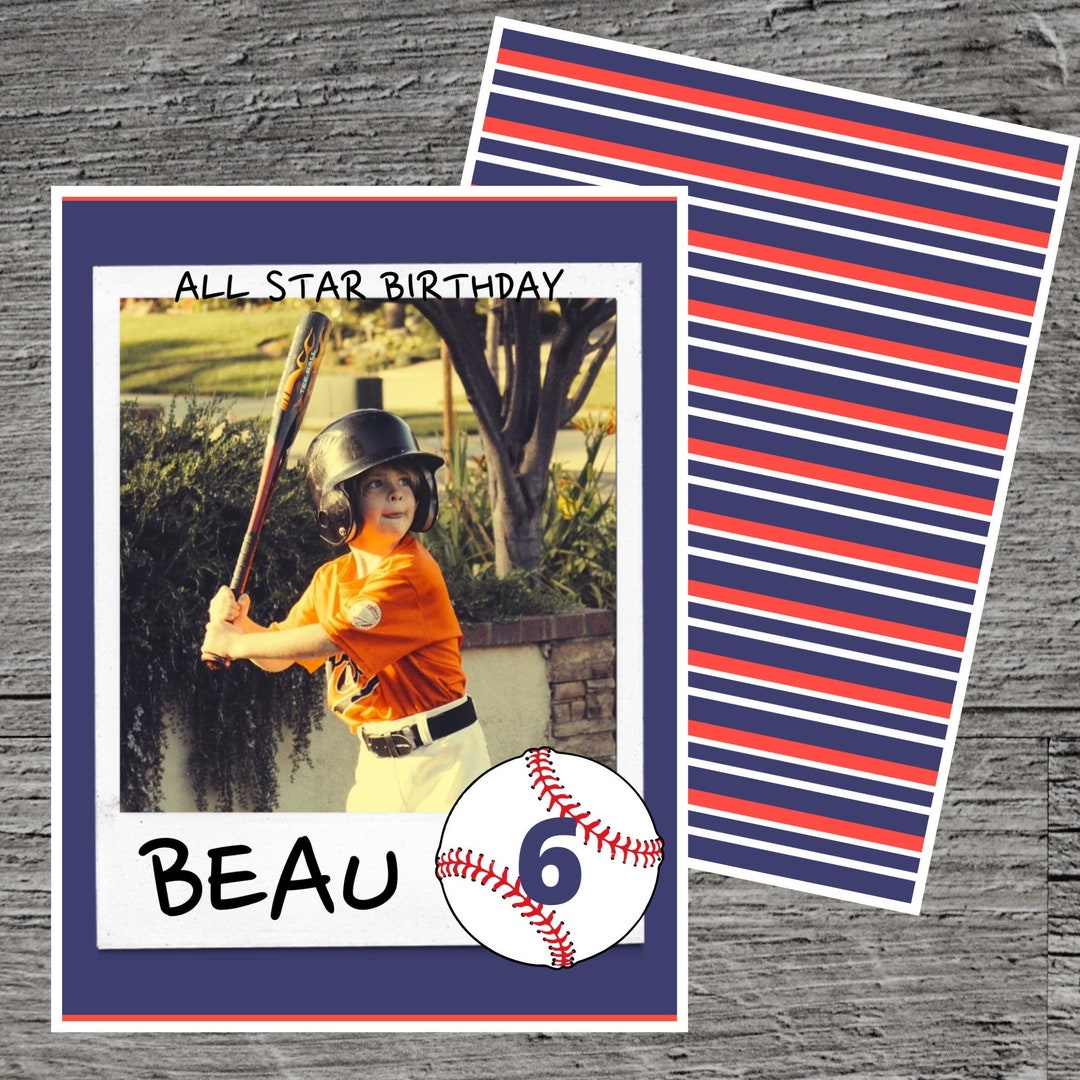 Baseball Card Birthday Party Invitation, Home Run, Card Look-a-like ...