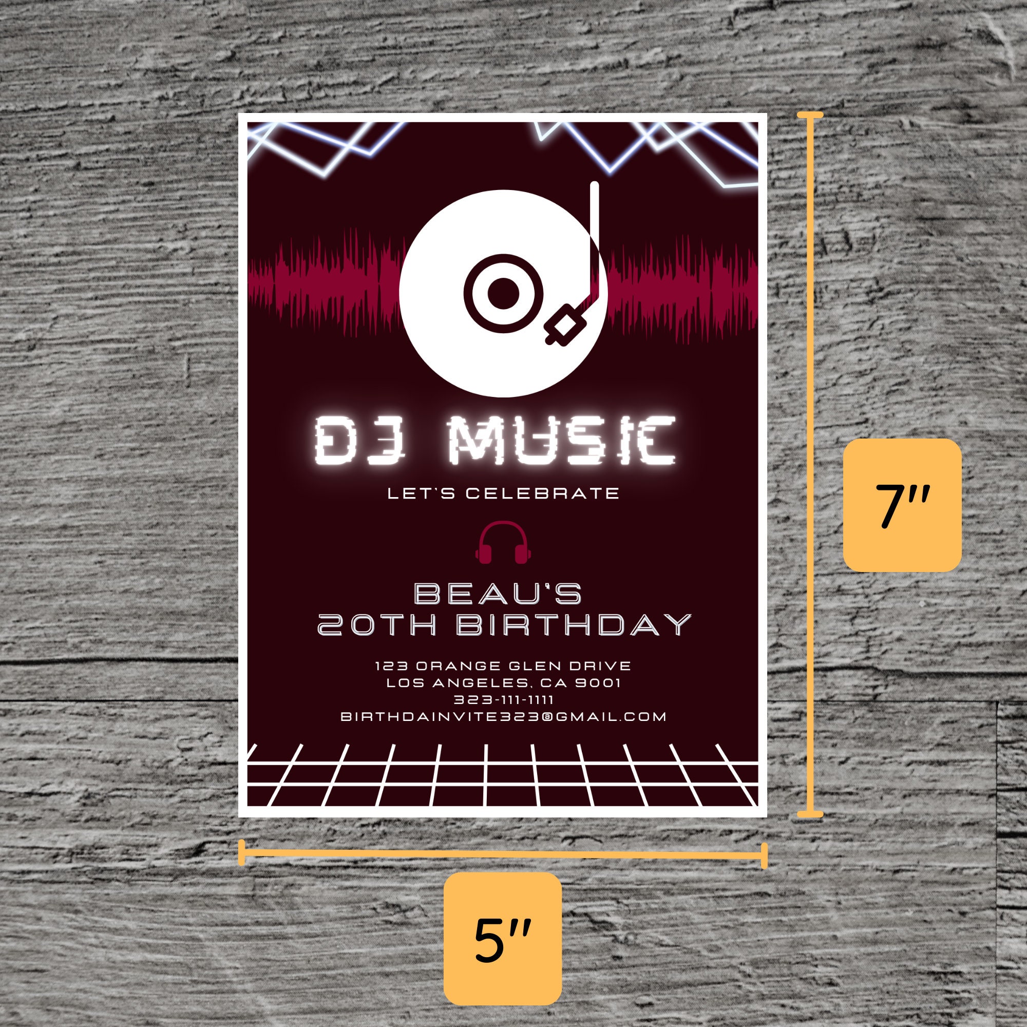 DJ Music Theme Birthday Party Invitation Template, Party Remix ...