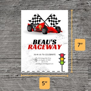 Race Car Driving Theme Birthday Party Invitation Template, Racetrack Go ...