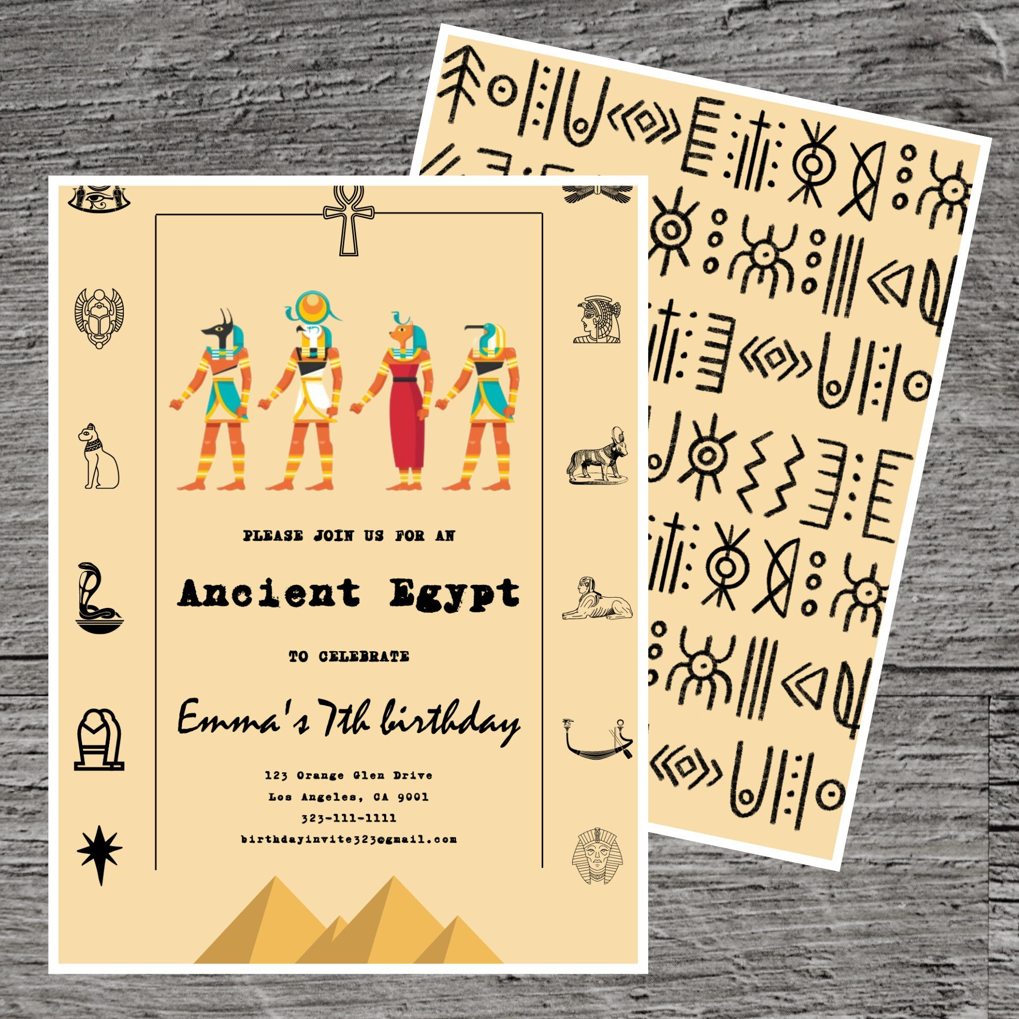 Ancient Egypt Theme Birthday Party Invitation, Pharaoh Mummy Africa ...
