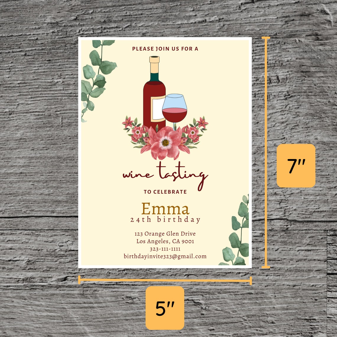 Wine Tasting Birthday Party Invitation, Winery Adult 21+ Drinking Grape ...