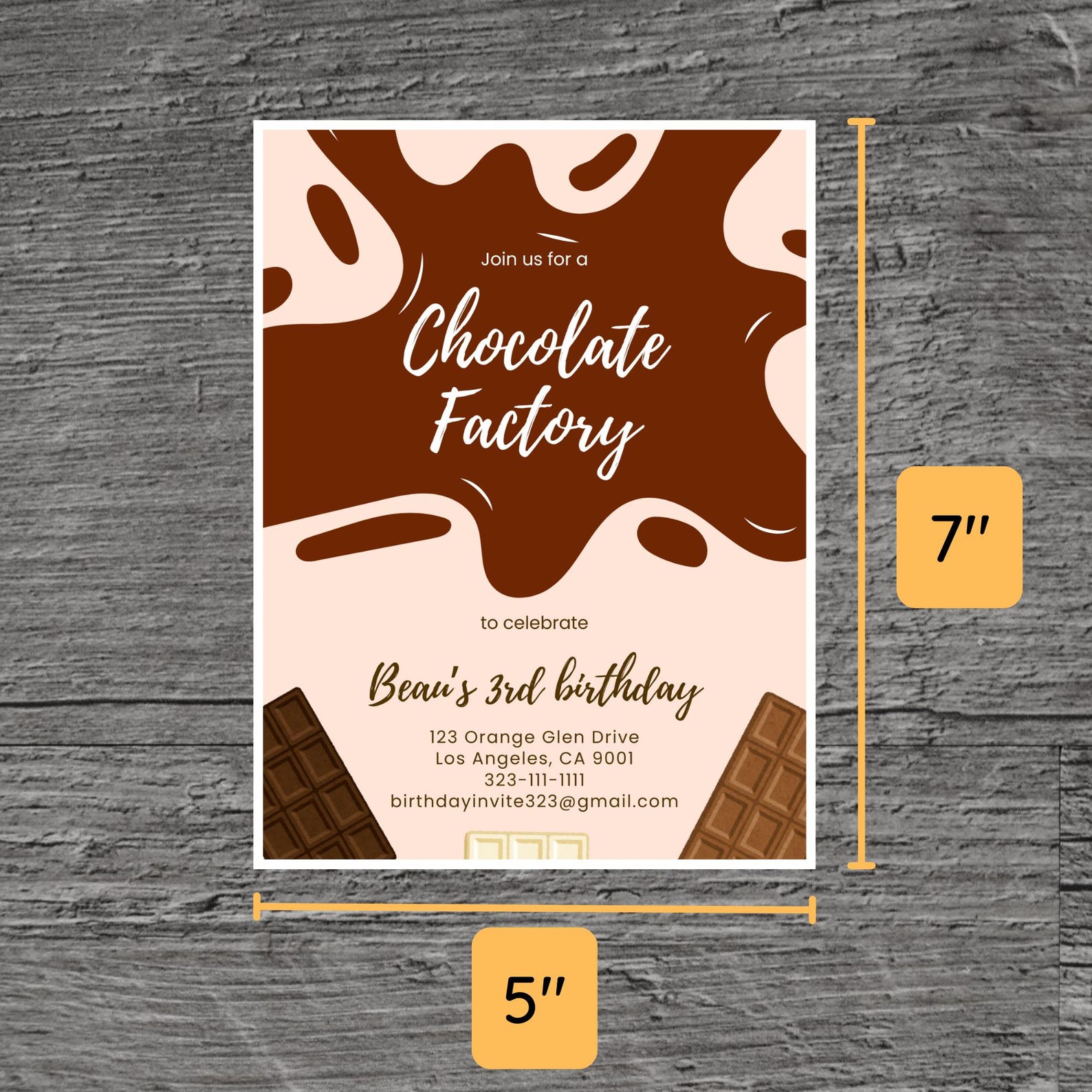 Chocolate Factory for Beau Theme Birthday Party Invitation Template ...