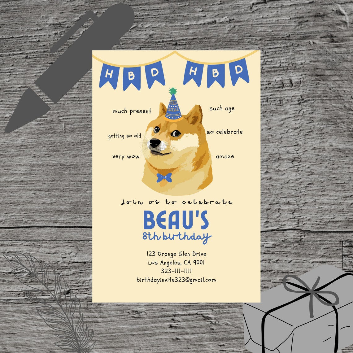 Shiba Inu Theme Birthday Party Invitation, Cryptocurrency Investing ...