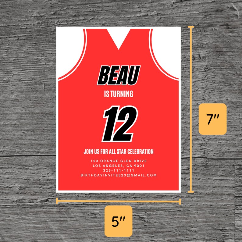 Sports Jersey for Beau Theme Birthday Party Invitation Template, All ...