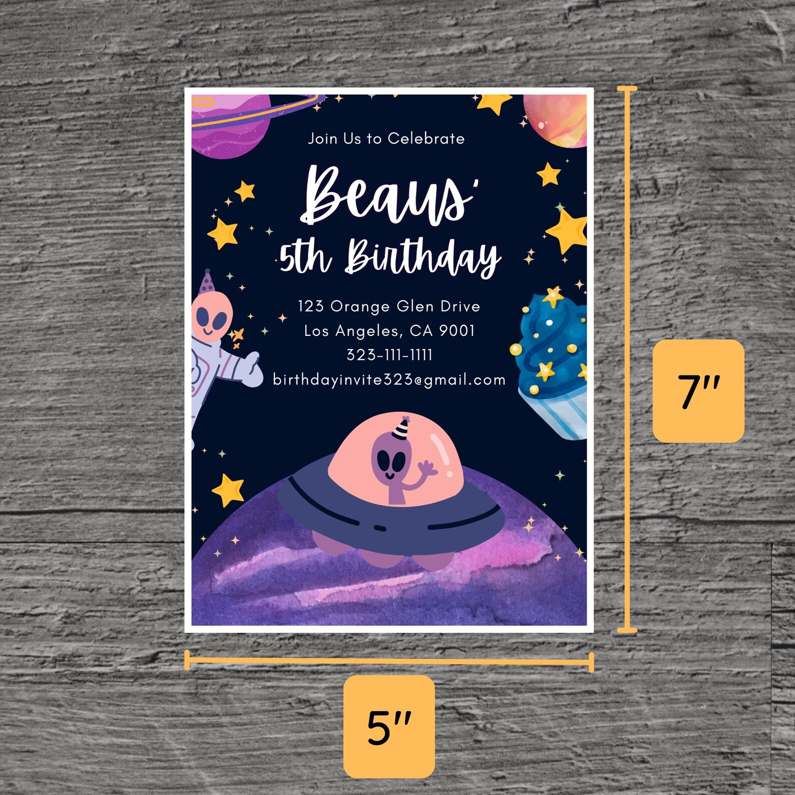 Aliens for Beau Theme Birthday Party Invitation Template, Stranger ...