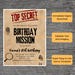 Spy Mission for Emma Theme Birthday Party Invitation Template, Secret ...