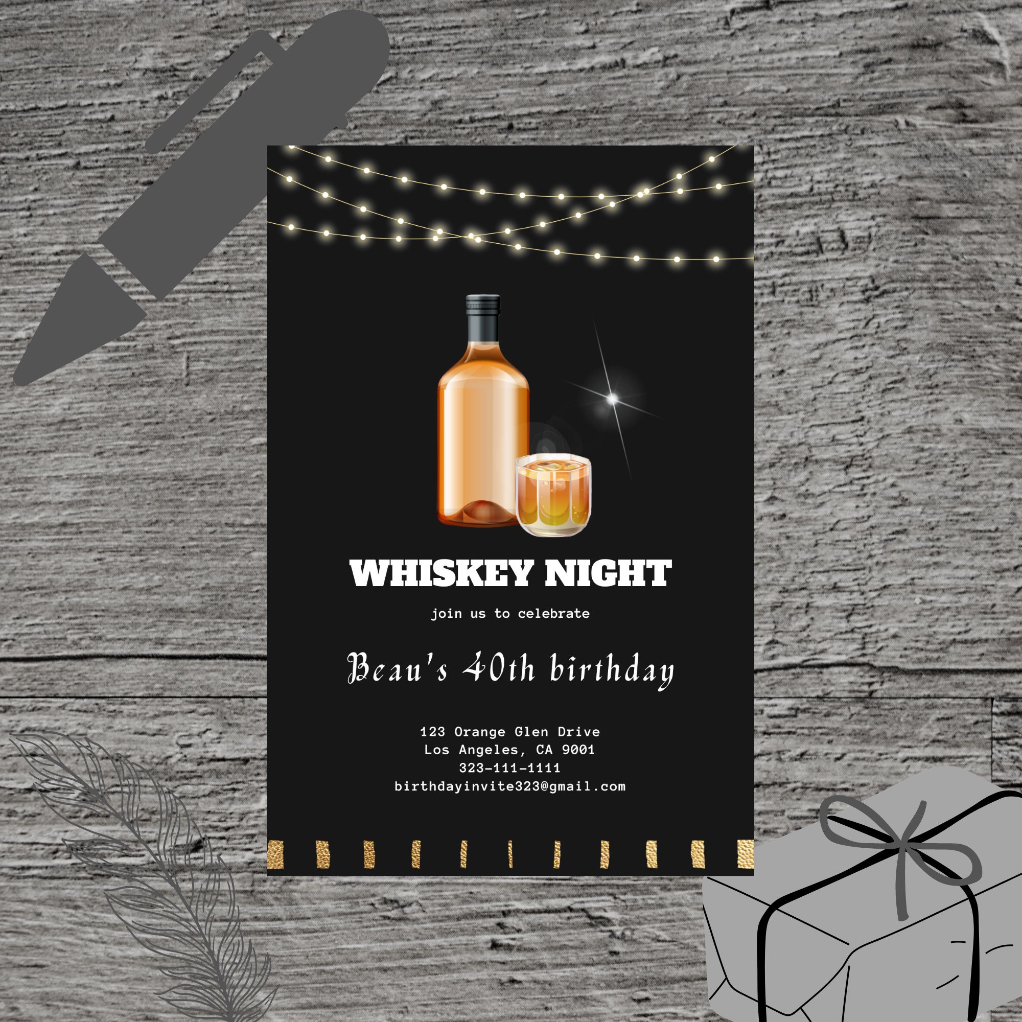 Whiskey Tasting Theme Birthday Party Invitation, Drink Adult 21+ Rye ...
