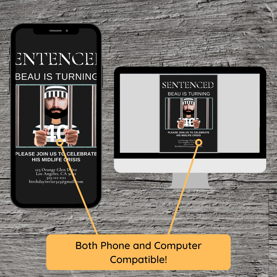 Jail Prison Theme Birthday Party Invitation, Sentenced Trial Inmate ...