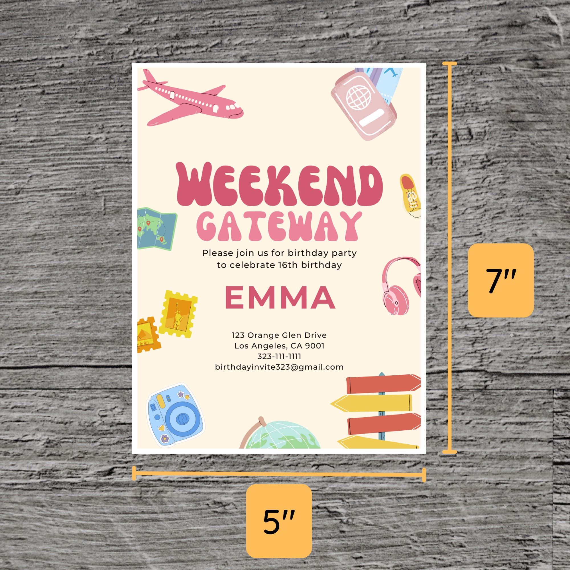 Weekend Getaway Theme Party Invitation, Escape Vacation Adventure Break ...