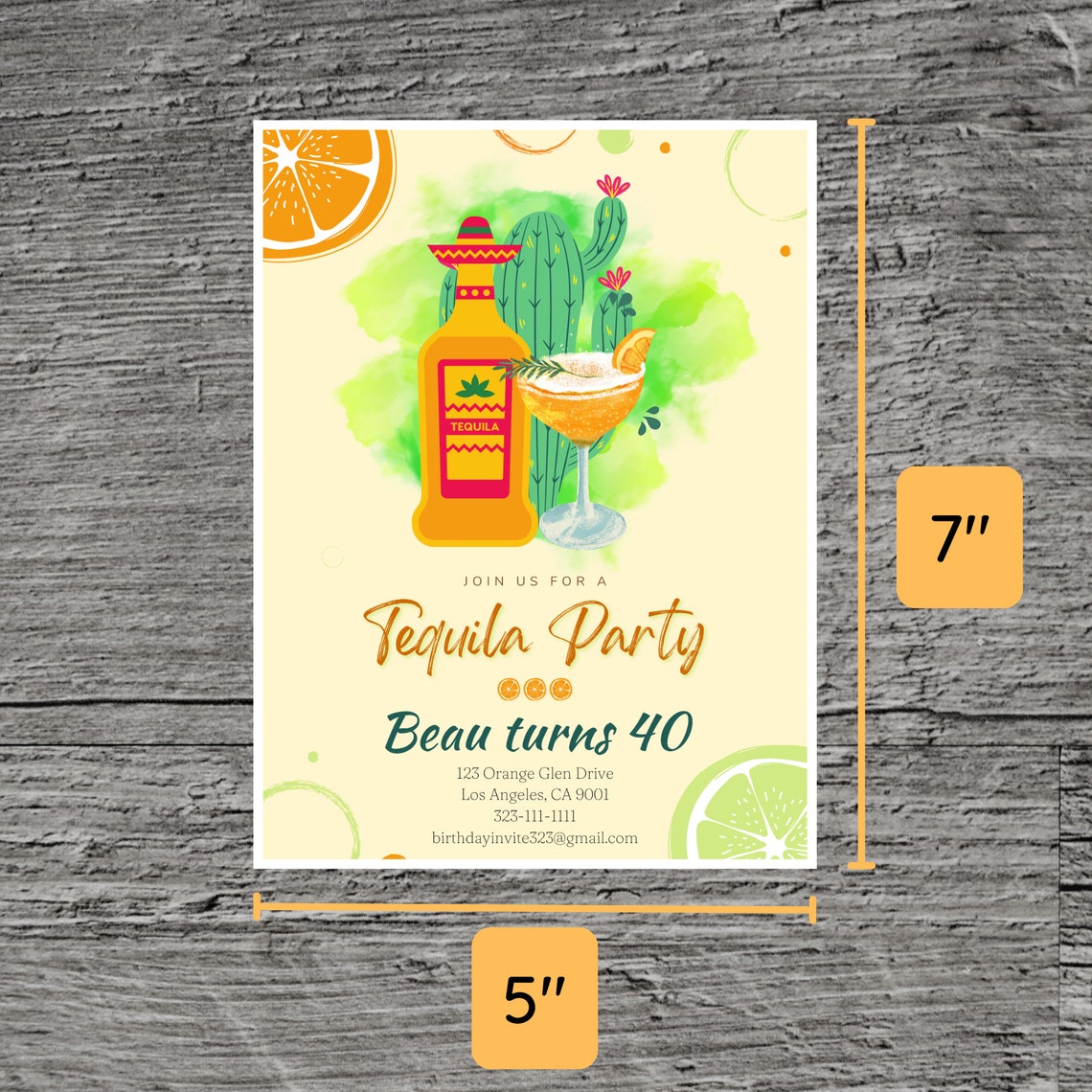 Tequila Drink Birthday Party Invitation, Bar Night Cocktail Margarita ...