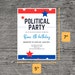 Political Theme Birthday Party Invitation Template, Government Republic ...
