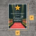 Hollywood Theme Birthday Party Invitation, Superstar Star Celebrity ...