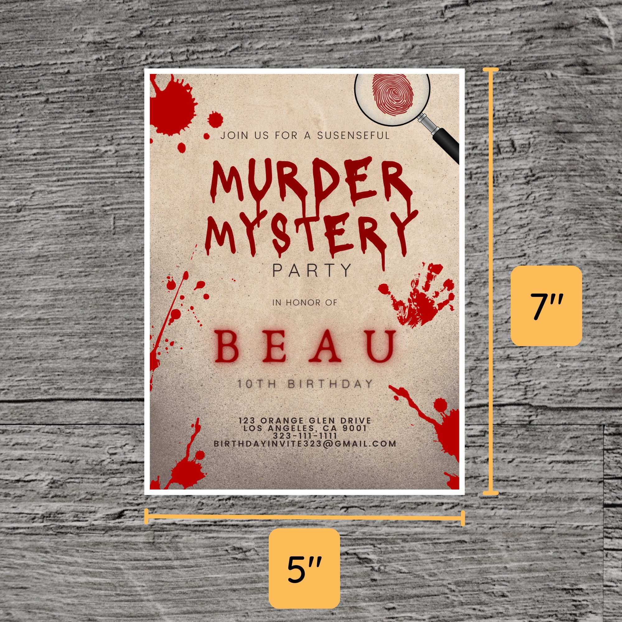 Murder Mystery Theme Birthday Party Invitation, Clue Guess Game ...