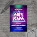 EDM Rave Theme Birthday Party Invitation Template, Nightclub Techno ...