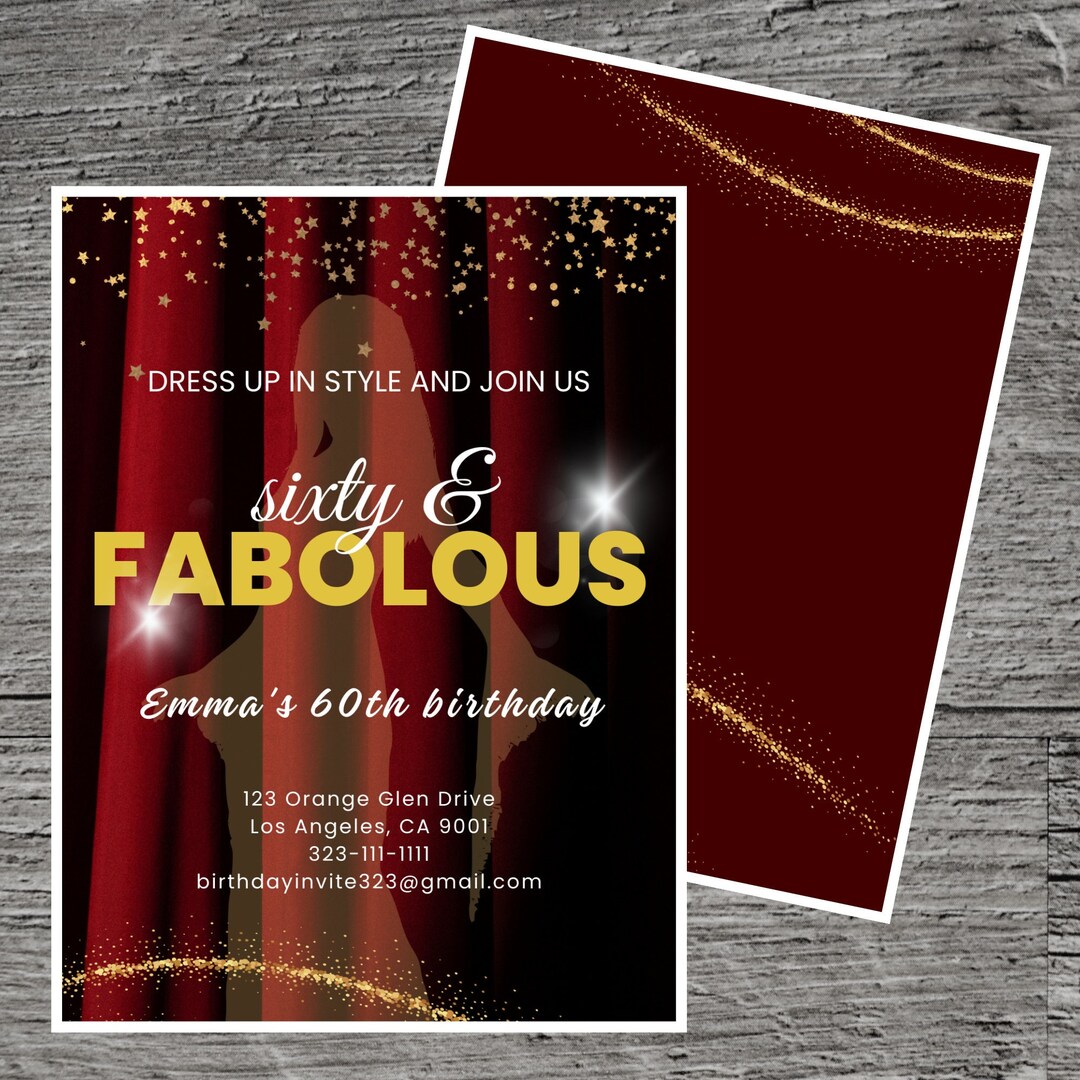 Celebrity Dress up Theme Birthday Party Invitation Template, Famous ...