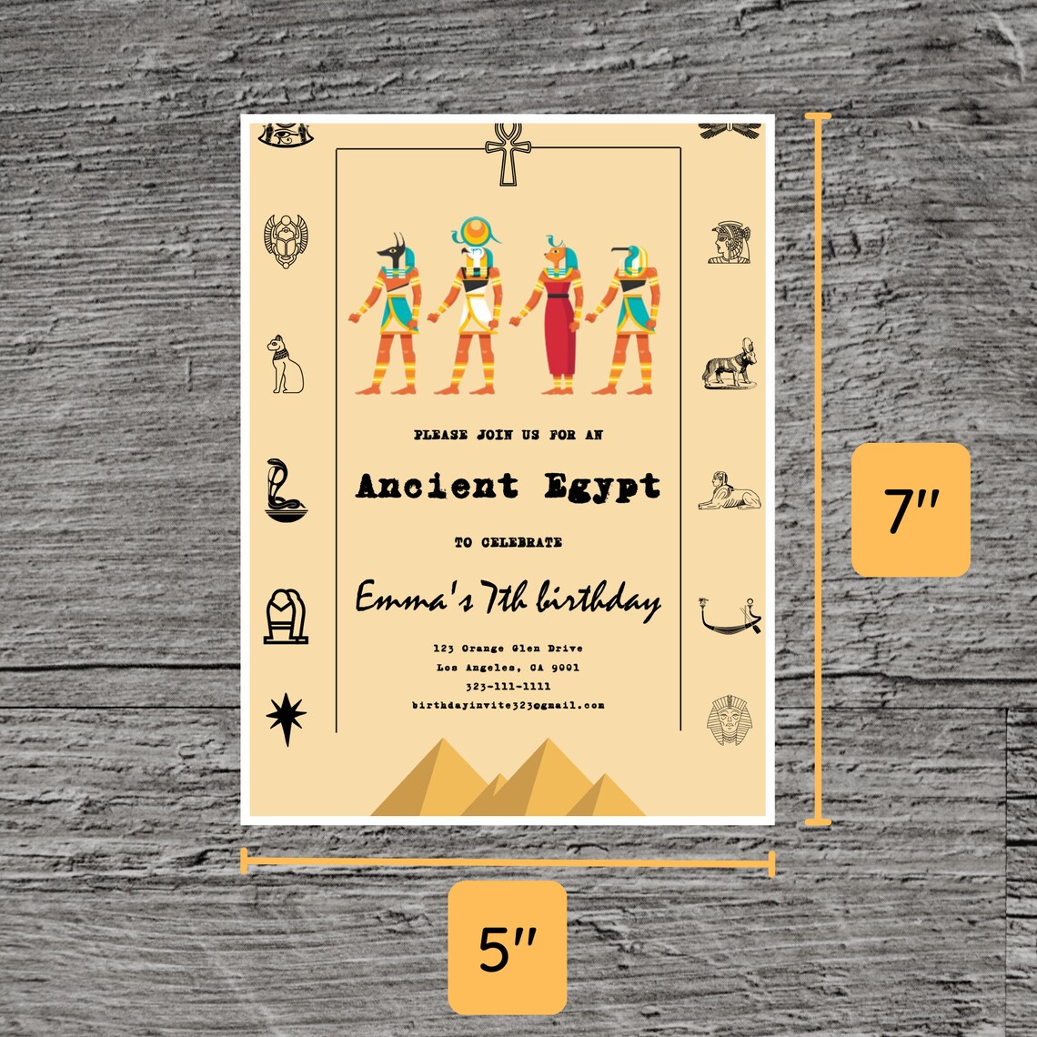 Ancient Egypt Theme Birthday Party Invitation, Pharaoh Mummy Africa ...