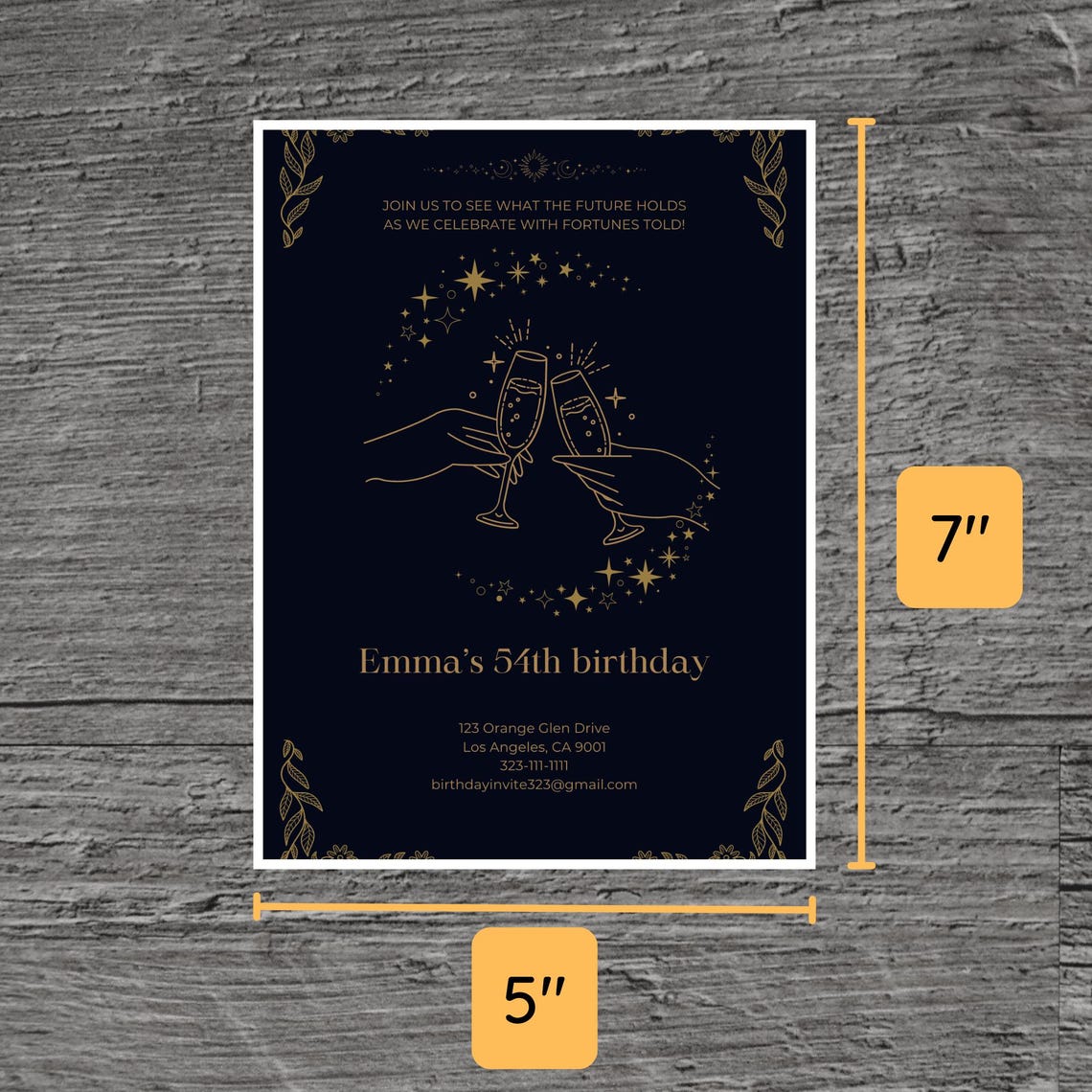 Psychic Telling for Emma Theme Birthday Party Invitation Template, Palm ...