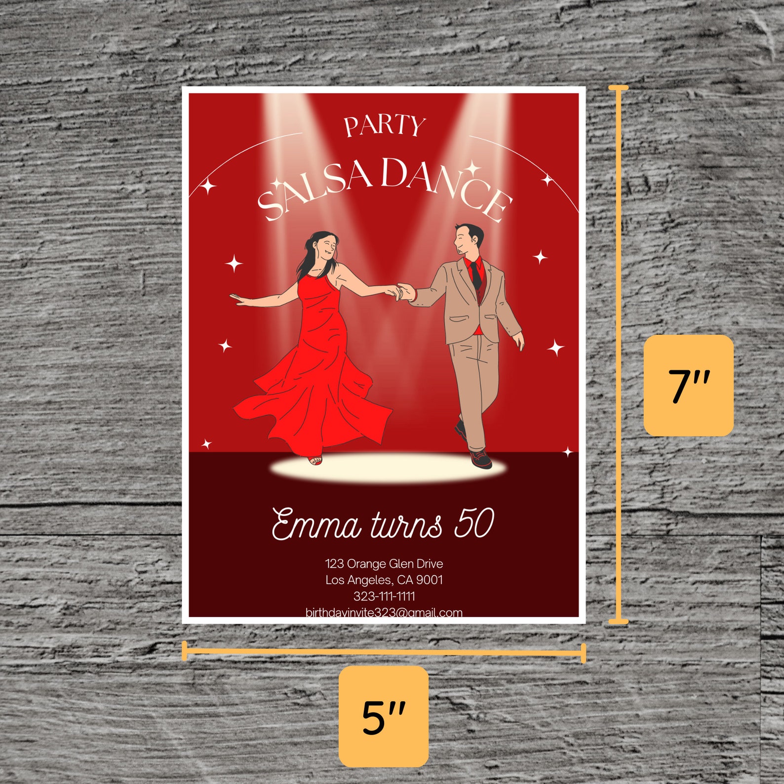 Salsa Dance Theme Birthday Party Invitation, Dancing Spanish Latina ...