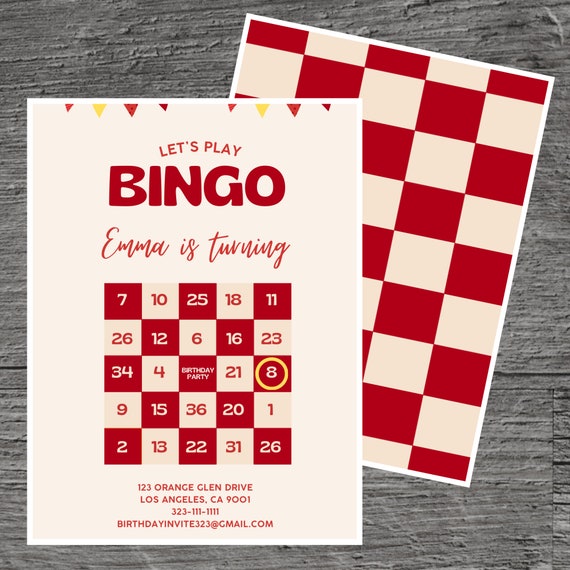 31 Bingo Party Invitation Template