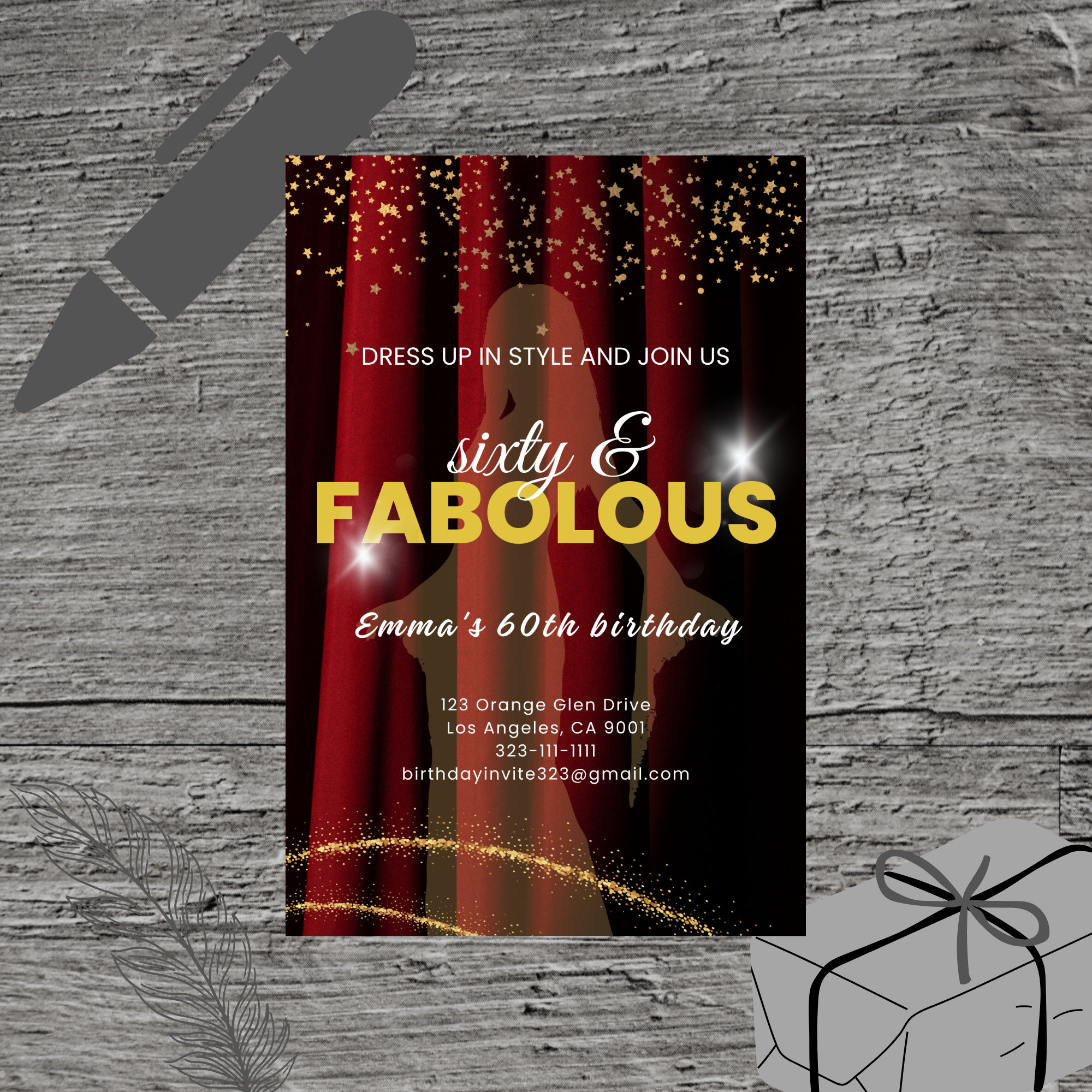 Celebrity Dress up Theme Birthday Party Invitation Template, Famous ...