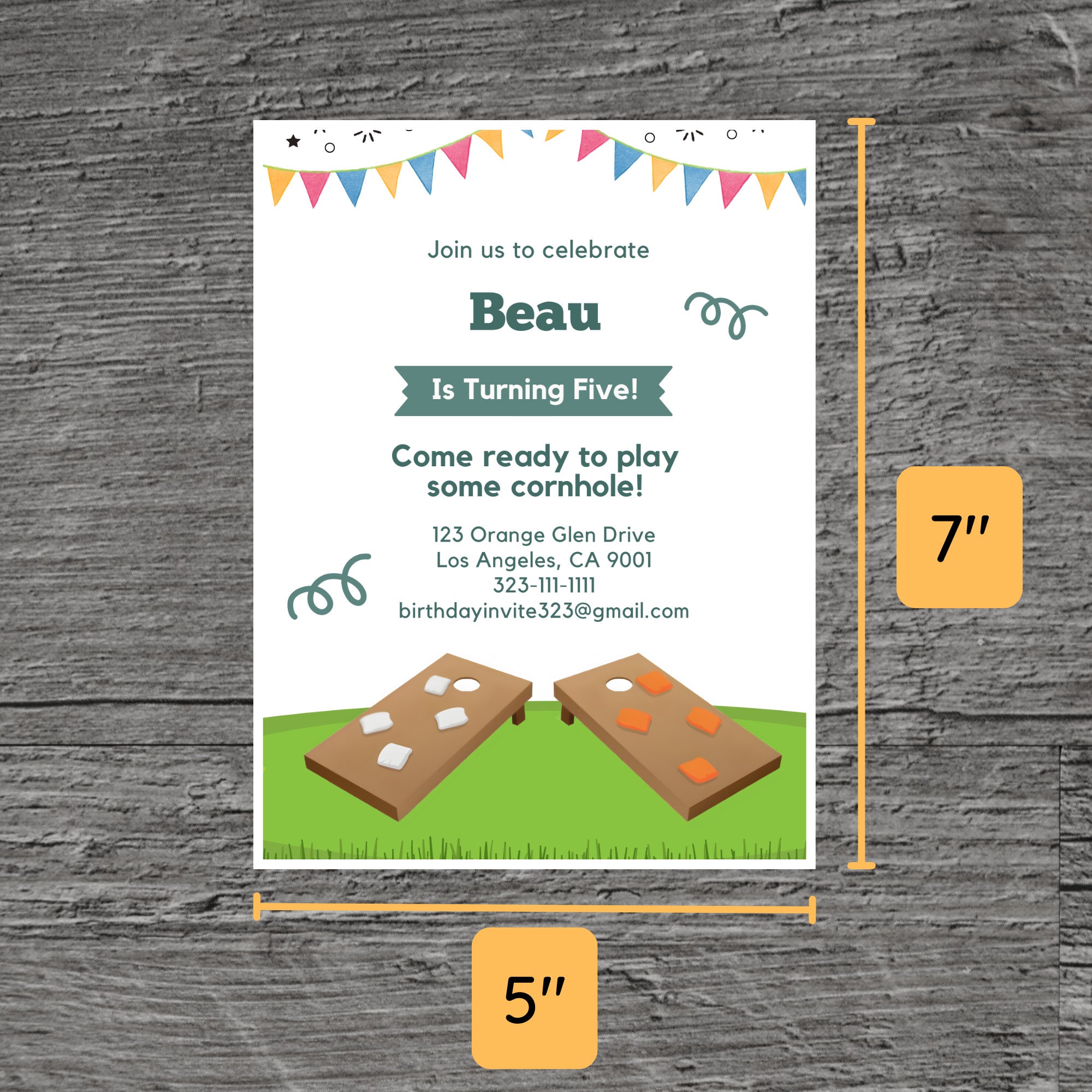 Cornhole (game) for Beau Theme Birthday Party Invitation Template ...