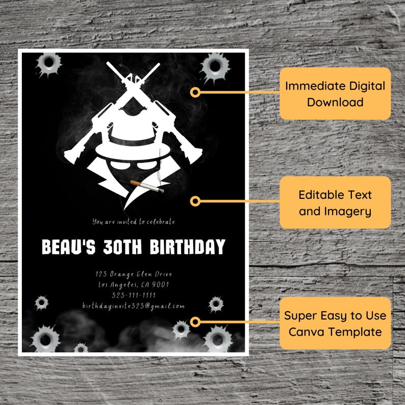 Gangsta Mobster Party Theme Birthday Invitation, Gangster Hip Hop Rap ...