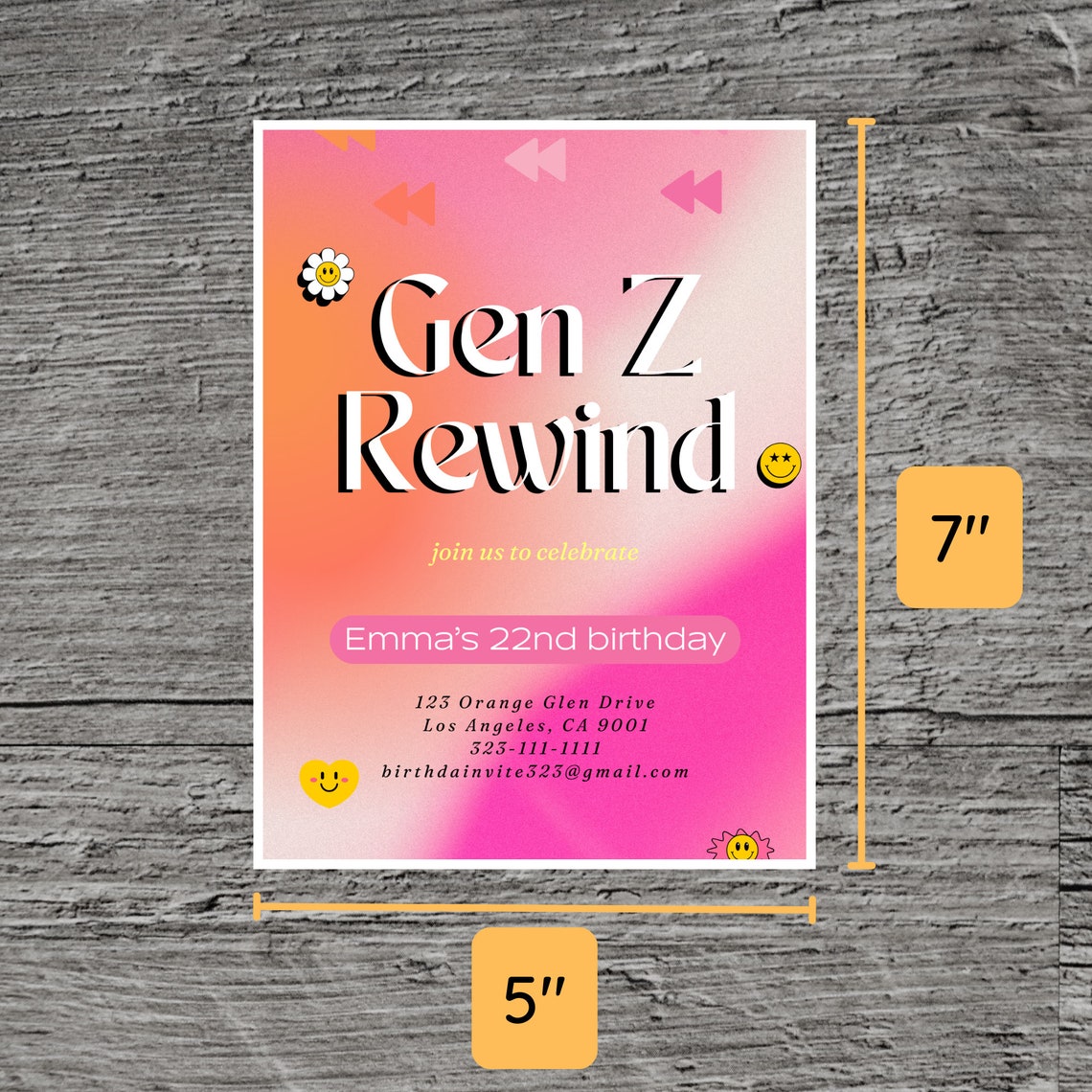 Gen Z Rewind Theme Birthday Party Invitation Template, Flashback ...