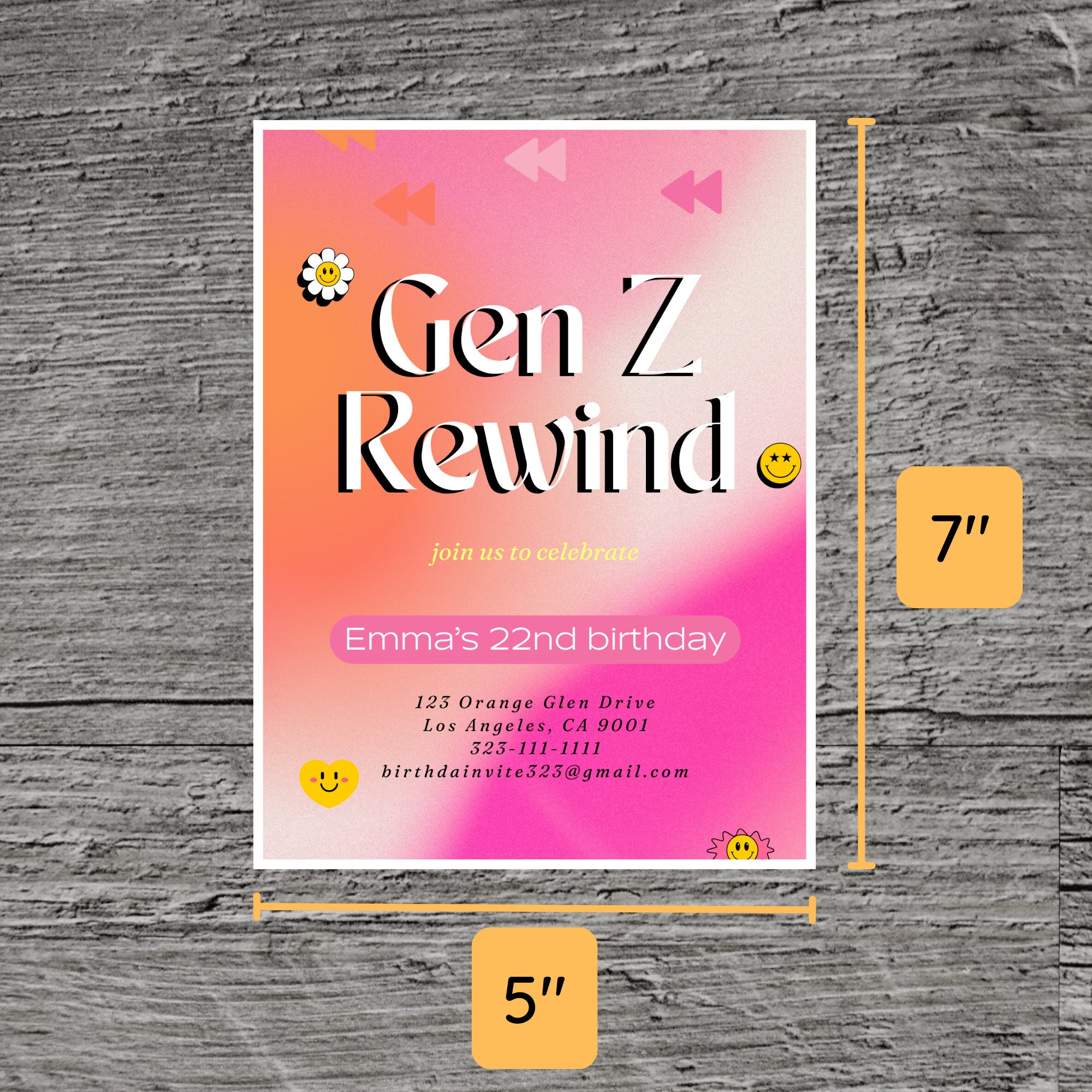 Gen Z Rewind Theme Birthday Party Invitation Template, Flashback ...