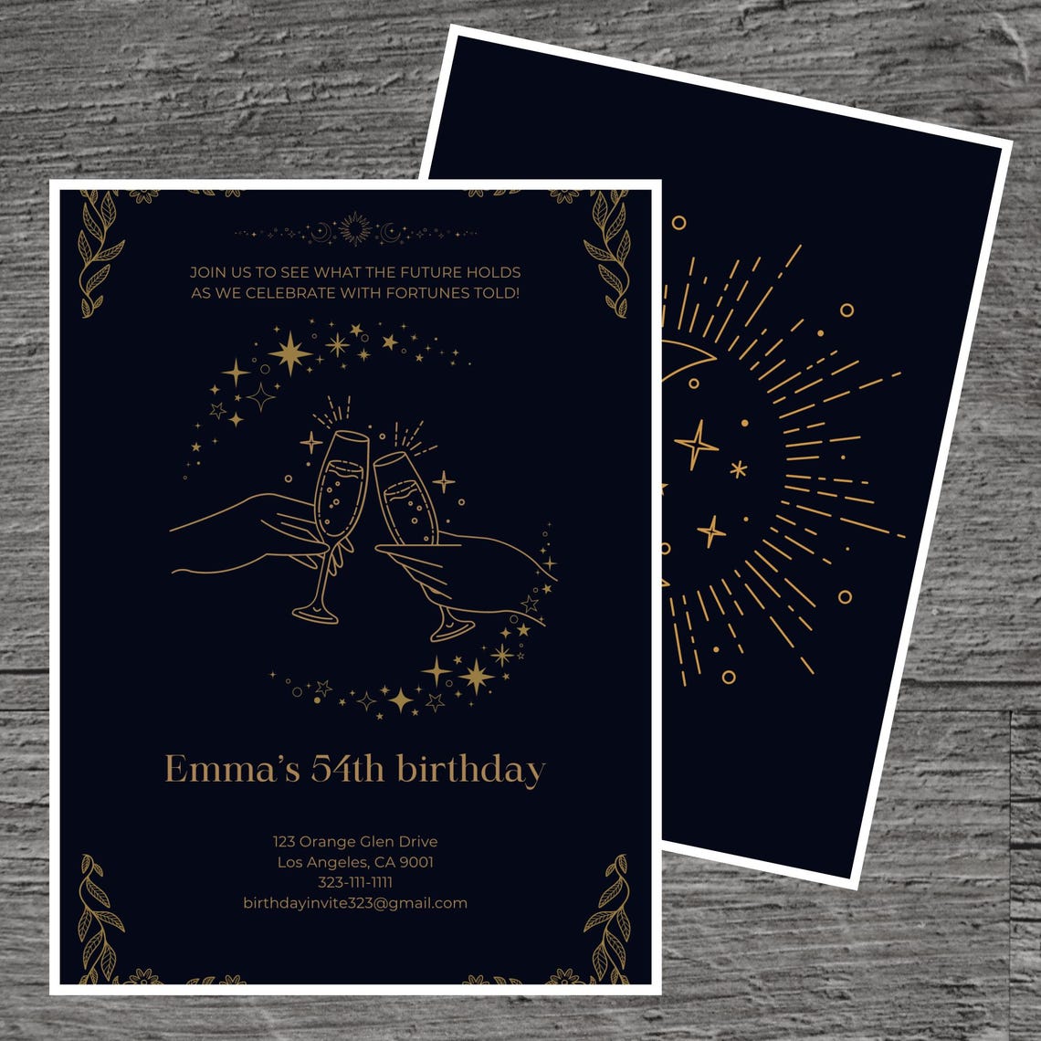 Psychic Telling for Emma Theme Birthday Party Invitation Template, Palm ...