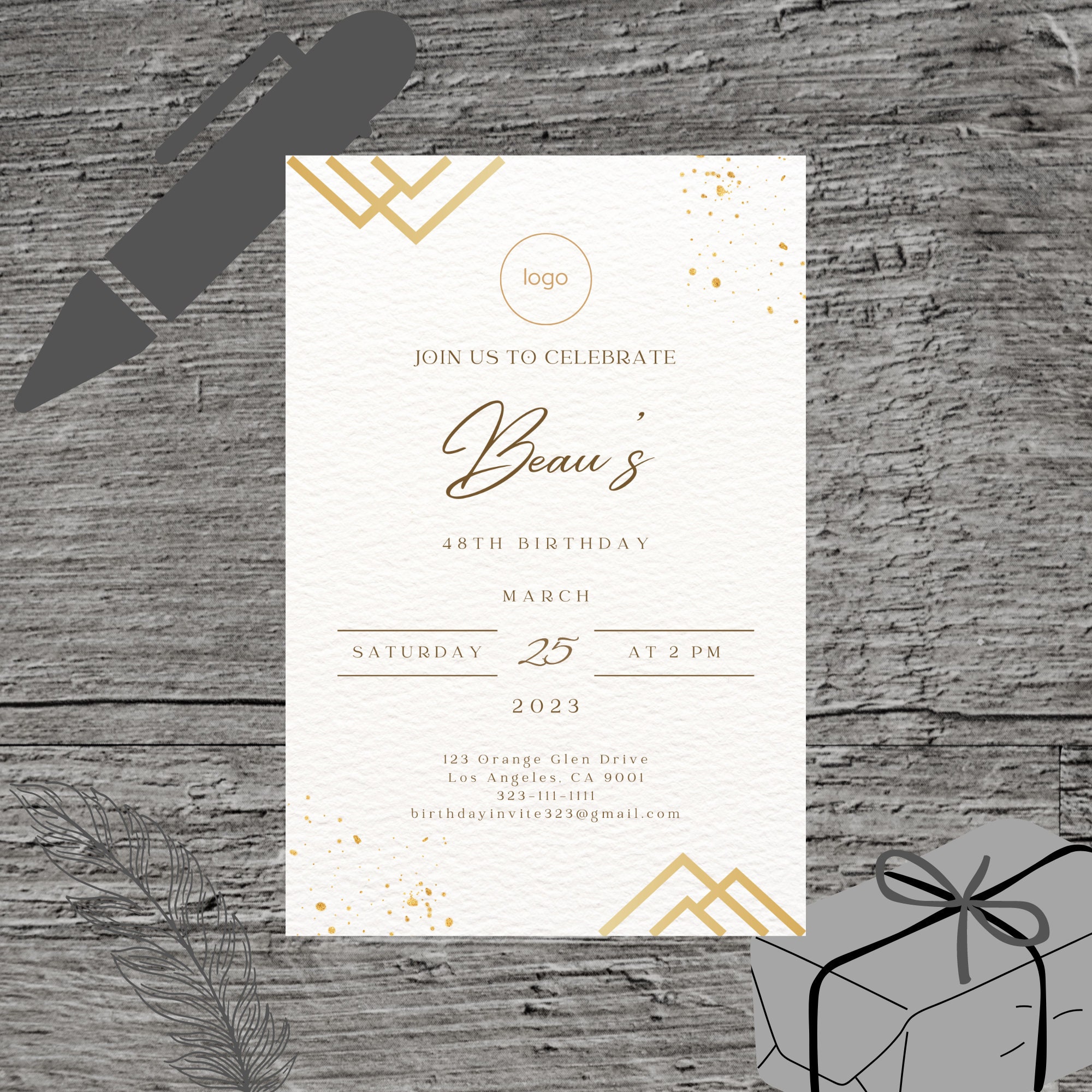 CEO Corporate Theme Birthday Party Invitation Template, President ...