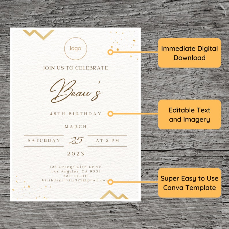 CEO Corporate Theme Birthday Party Invitation Template, President ...