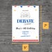 Debate for Beau Theme Birthday Party Invitation Template, Formal ...