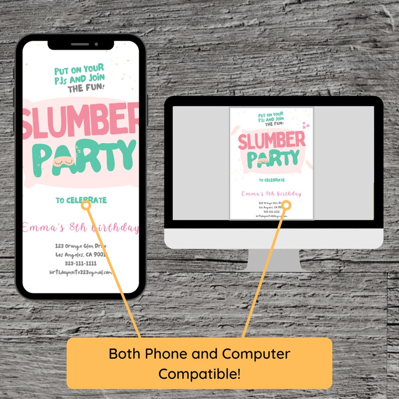 Slumber Party Theme Birthday Party Invitation, Sleepover Pillow Fort ...