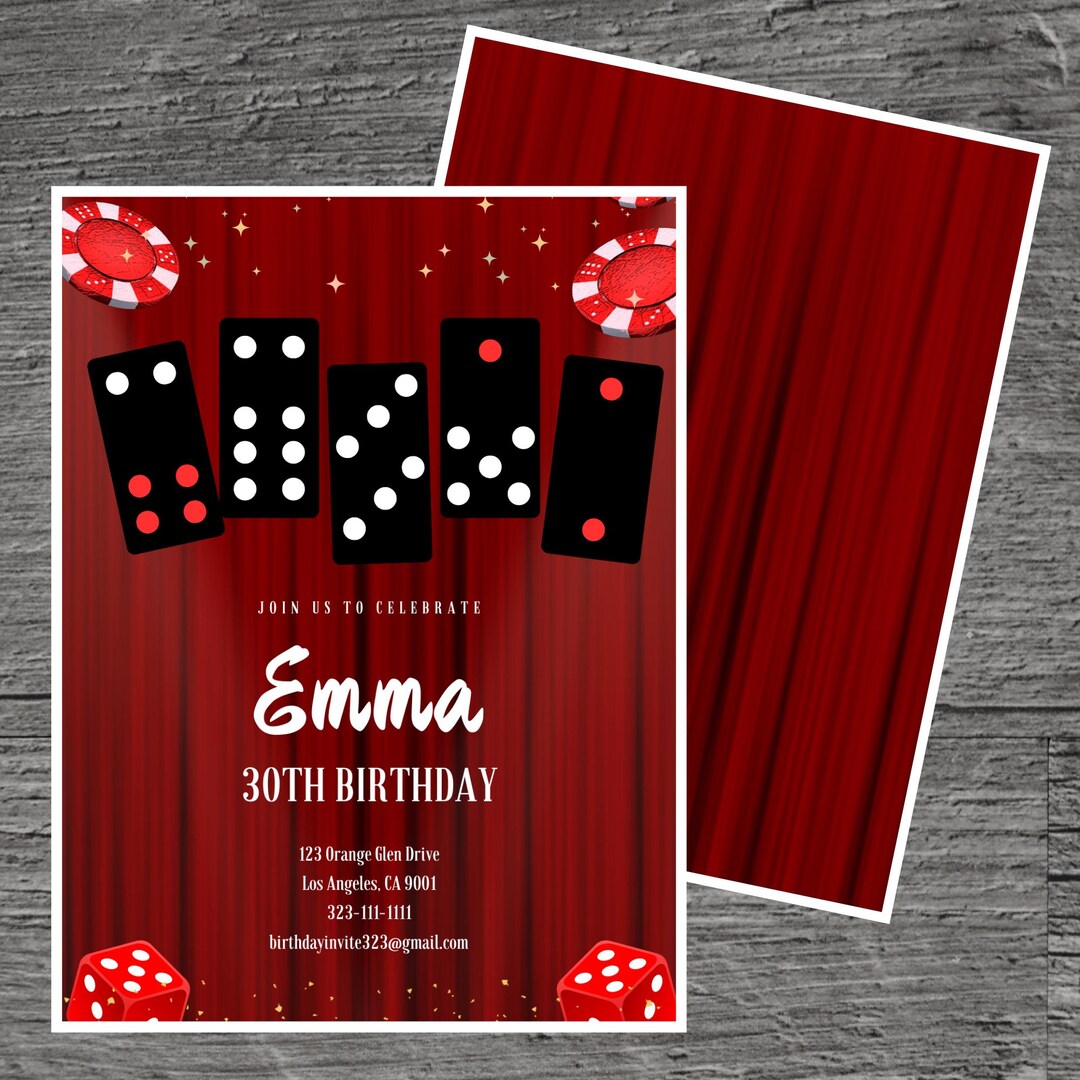 Pai Gow for Emma Theme Birthday Party Invitation Template, High Hand ...