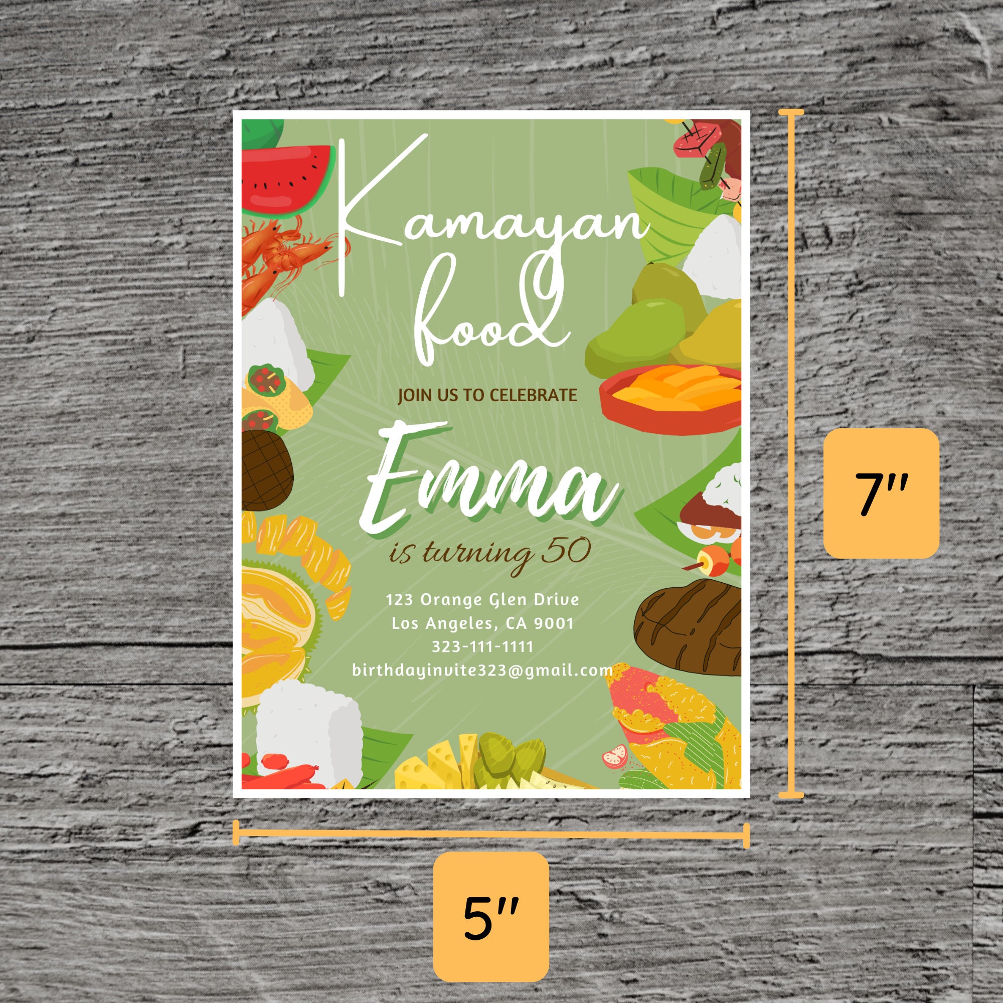Kamayan Dinner Birthday Party Invitation Menu Asian Filipino - Etsy