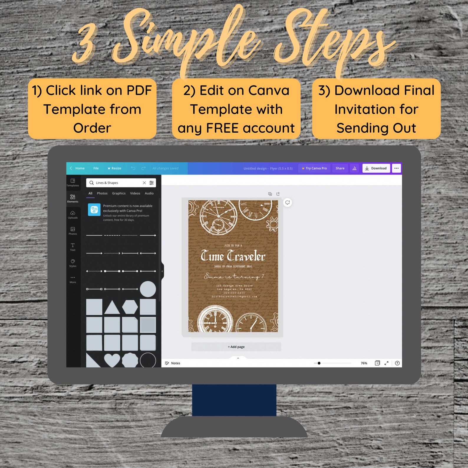 Time Travelers Theme Birthday Party Invitation, Wormhole Paradox Time ...