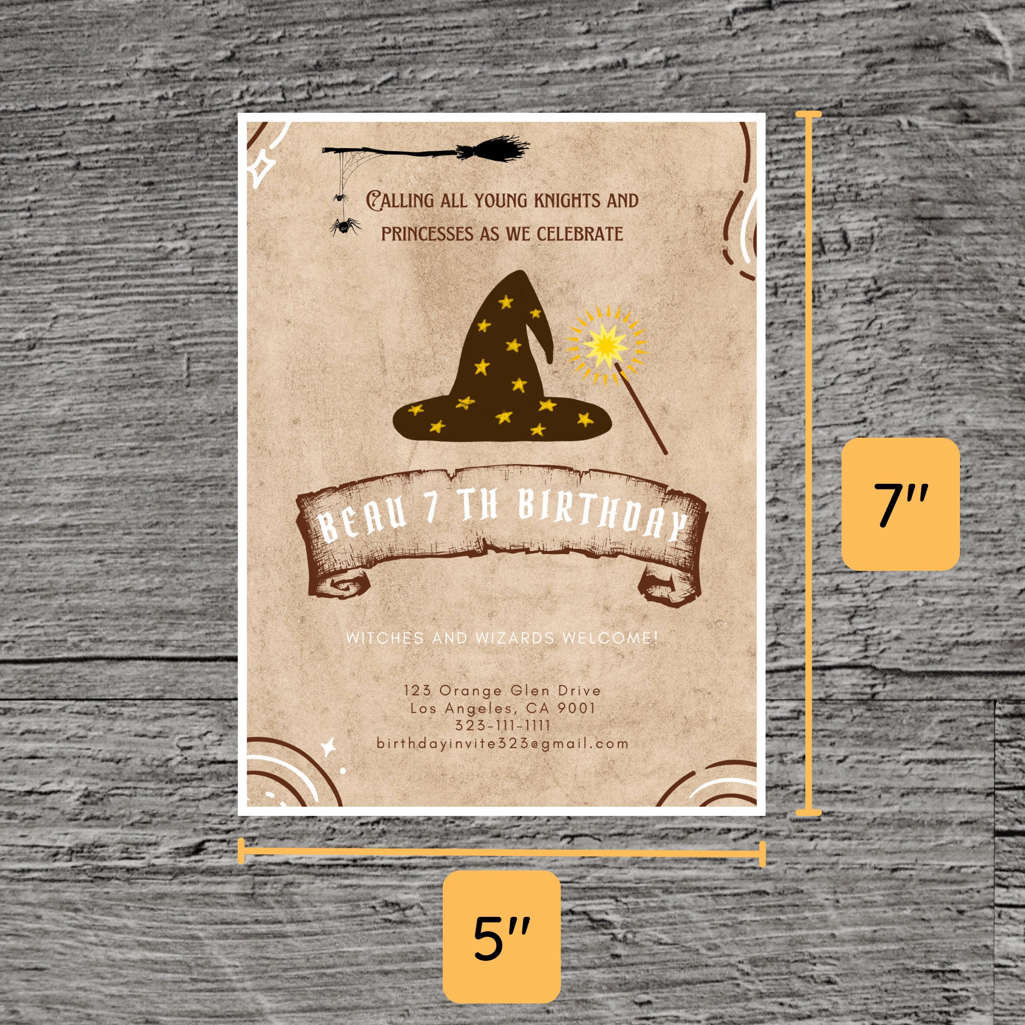 Wizard for Beau Theme Birthday Party Invitation Template, Magical Party ...