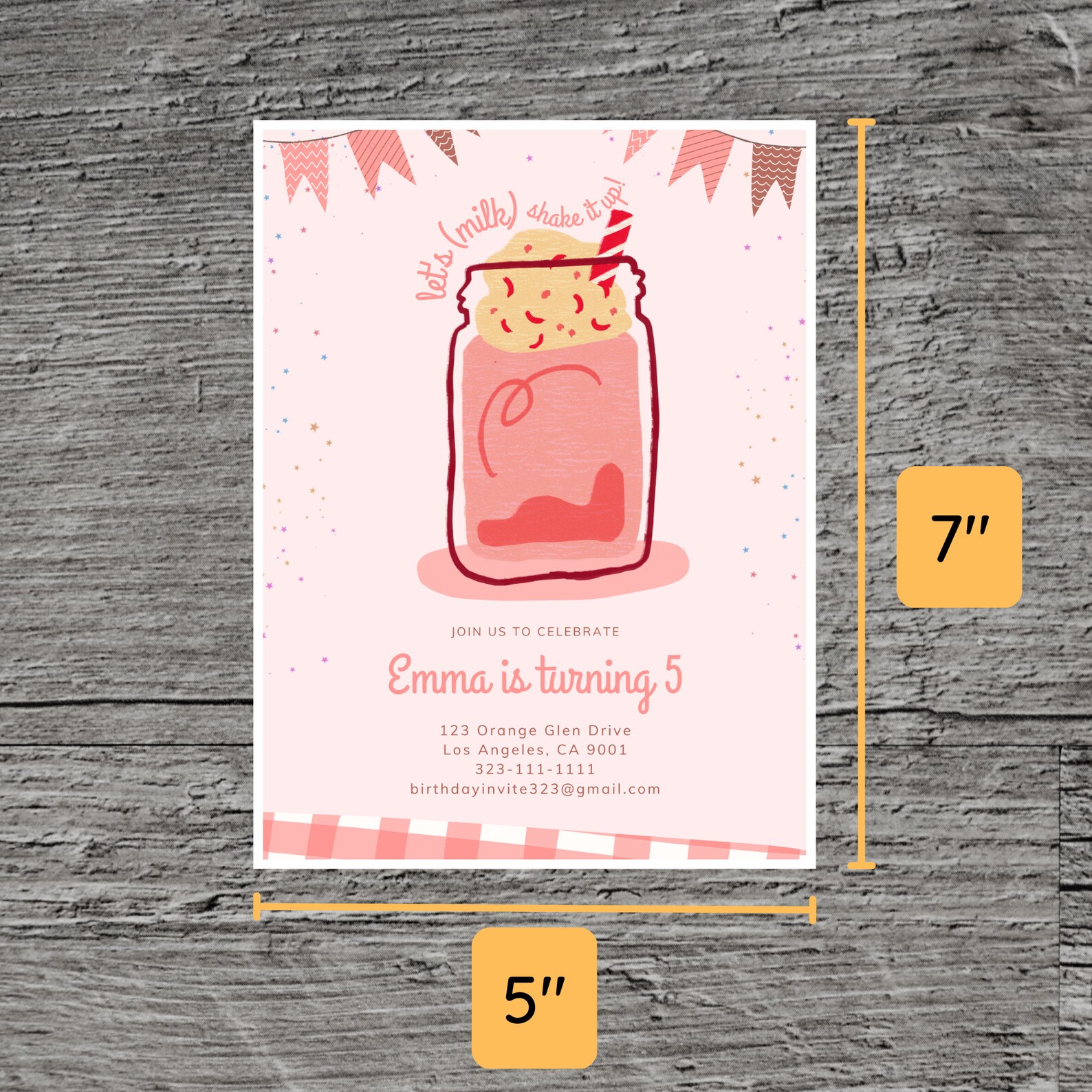 Milkshake Theme Birthday Party Invitation Template, Drink Frappe Milk ...