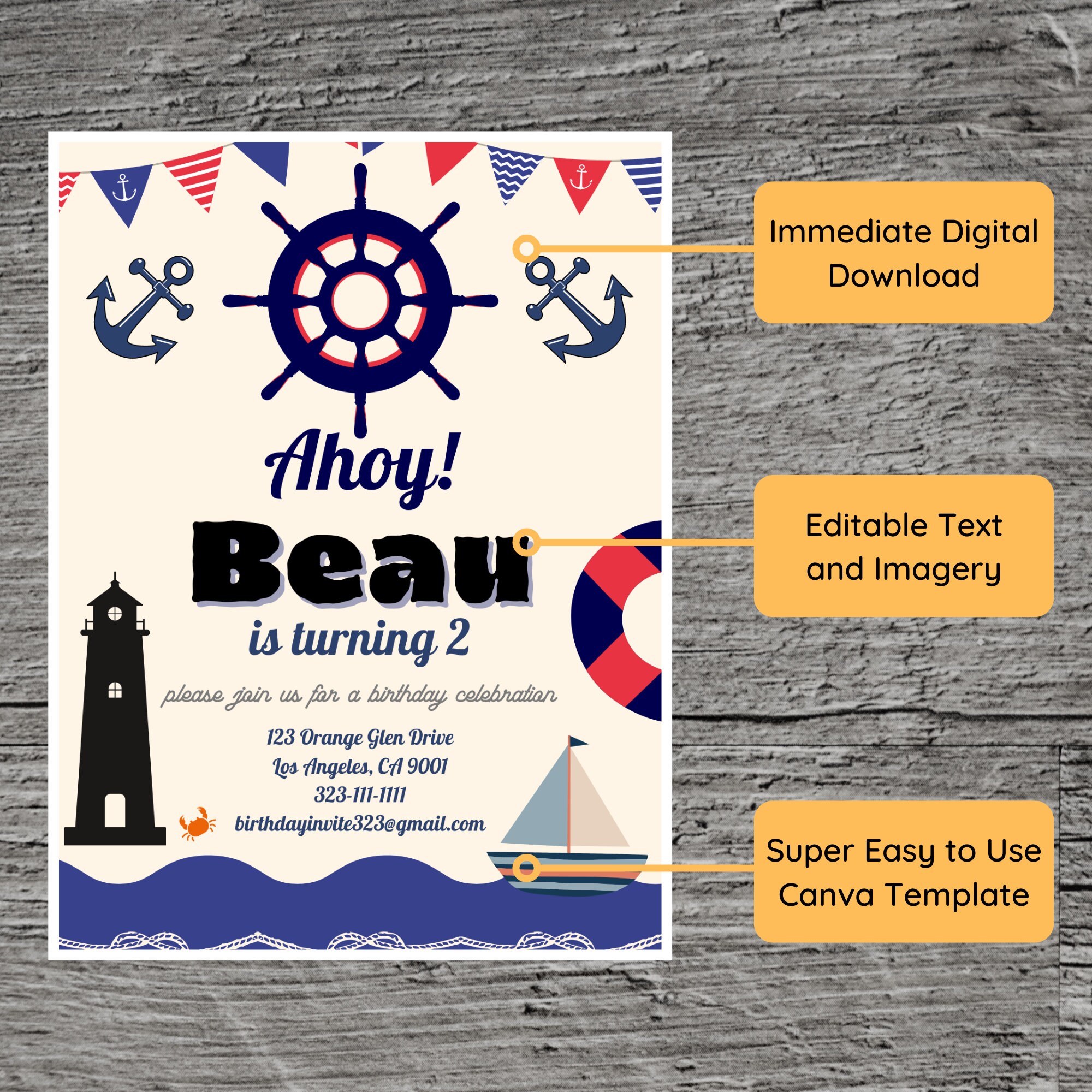 Nautical Theme Birthday Invitation, Sailing Ocean Booze Cruise Sea ...