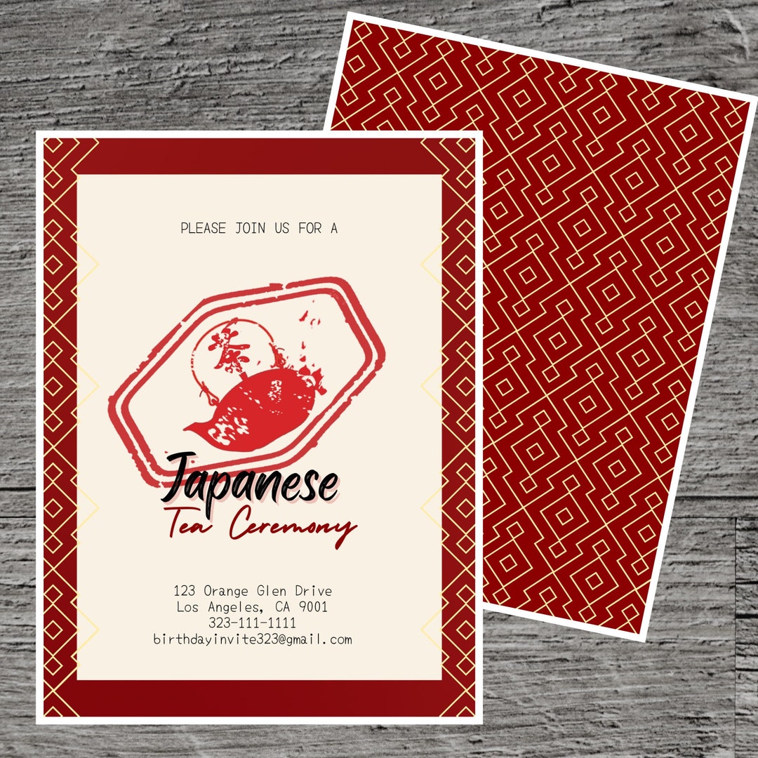 Japanese Tea Ceremony Invitation, Milestone Birthday Wedding Festival ...